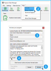 License Activation – Data Manager | Pipeson